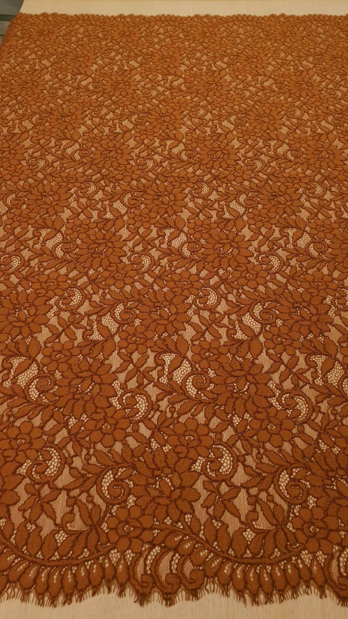 Brown Lace Fabric, Embroidered Lace, French Lace, Wedding Lace, Bridal ...