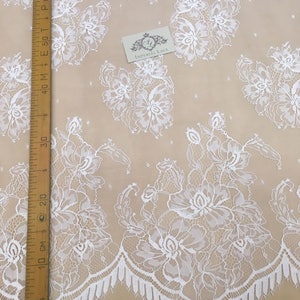 Off White Lace Fabric, Lace Fabric, Boho Lace Fabric, Chantilly Lace ...
