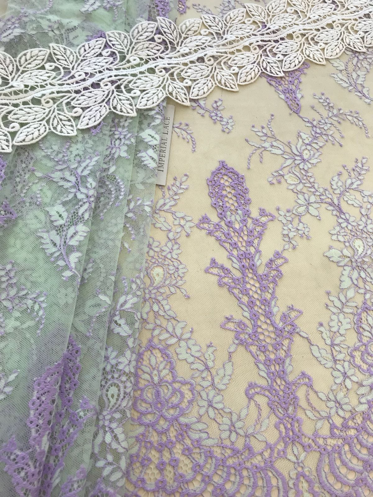 Purple Lace Fabric Embroidered Lace French Lace Bridal - Etsy