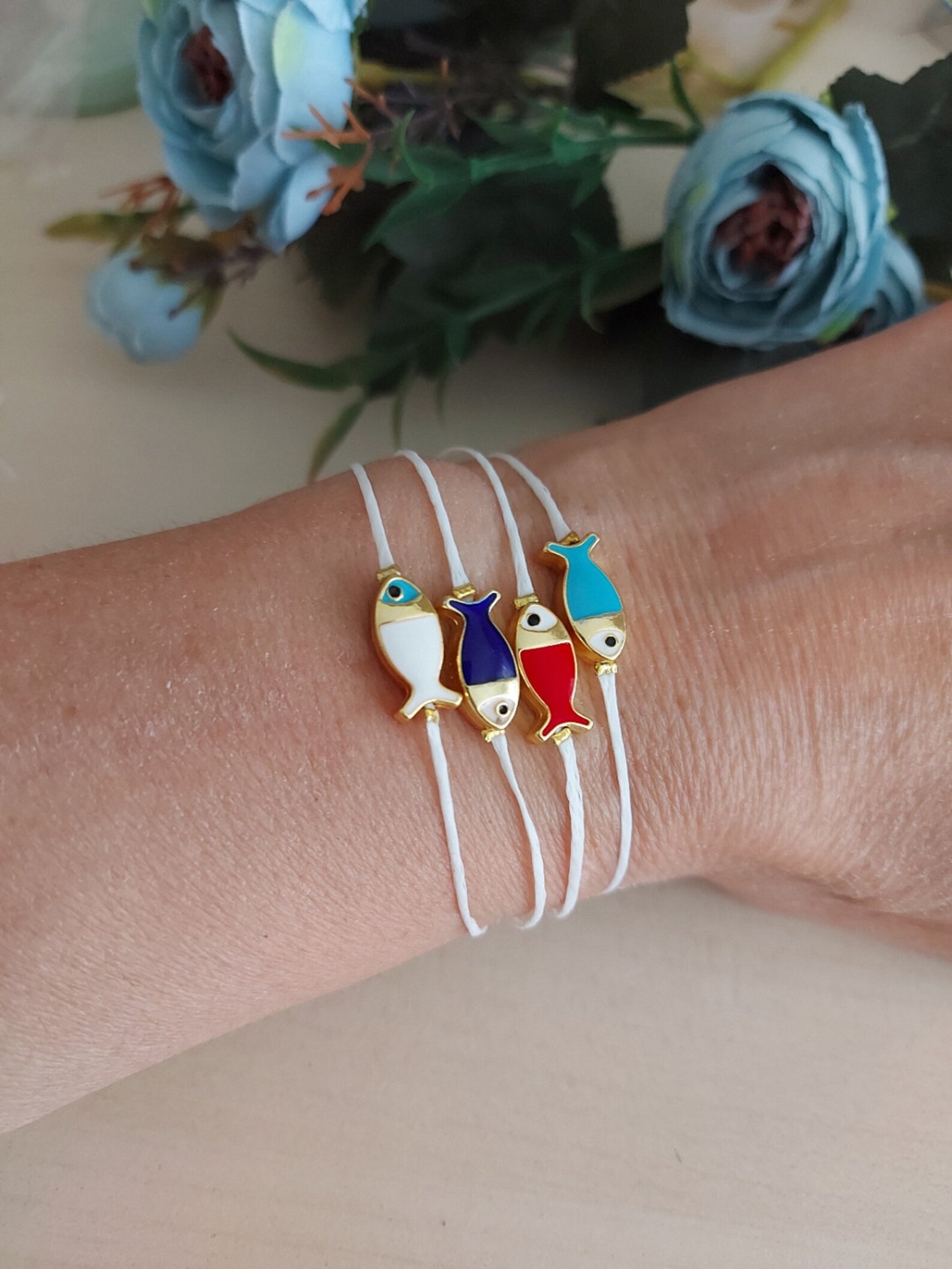 Enamel Fish Bracelet Fish Jewelry Fish Charm Jewelry Luck - Etsy