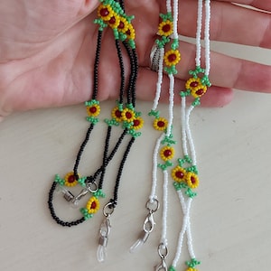 Sunflower Eyeglass Chain, Sunflower Sunglasses Necklace, Beaded ...
