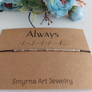 Always Morse Code Bracelet, Custom Morse Code Bracelet, Personalized ...