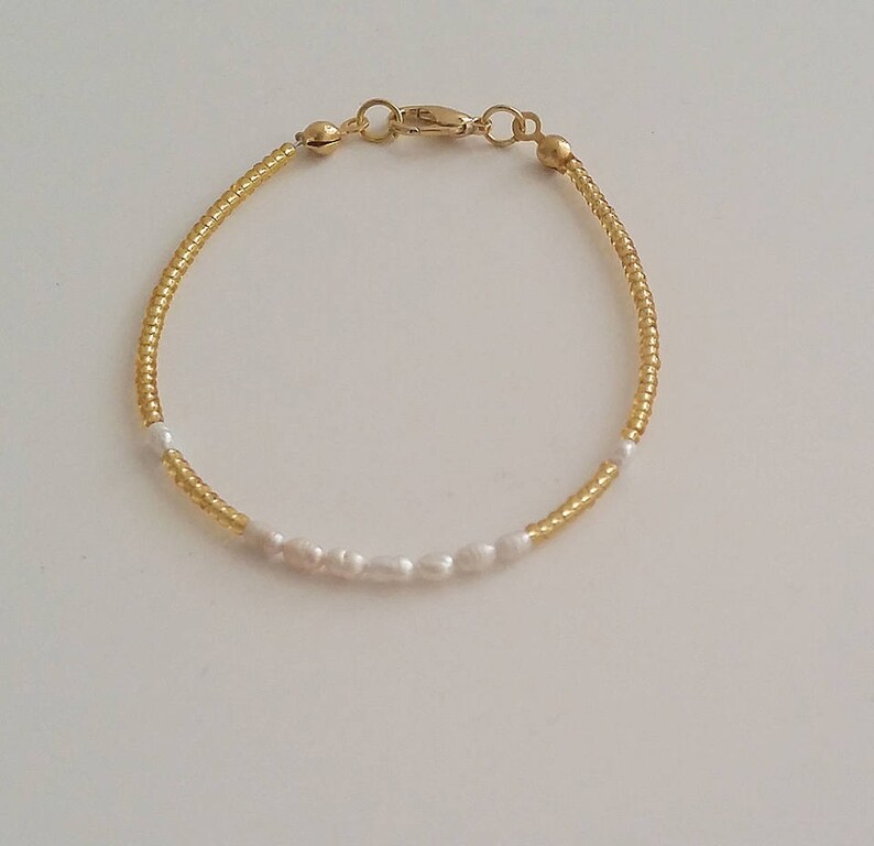 Pearl Bracelet Freshwater Pearl Bracelet Tiny Bracelet - Etsy