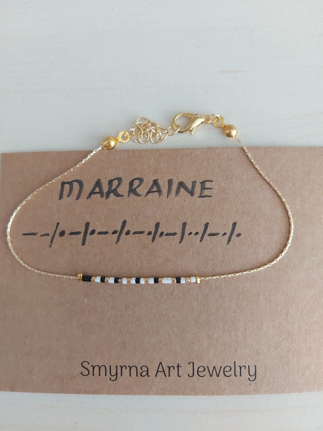Marraine Morse Code Bracelet, Personalized Bracelet, Godmother Morse ...