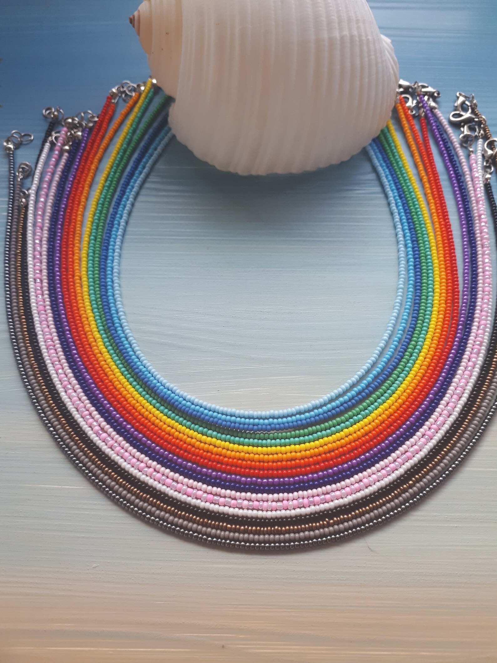 Beaded Necklace Beaded Choker Necklace Seed Beaded Necklace - Etsy