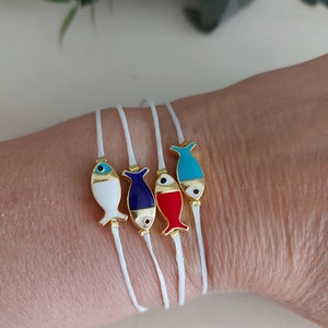 Enamel Fish Bracelet, Fish Jewelry, Fish Charm Jewelry, Luck Fish ...