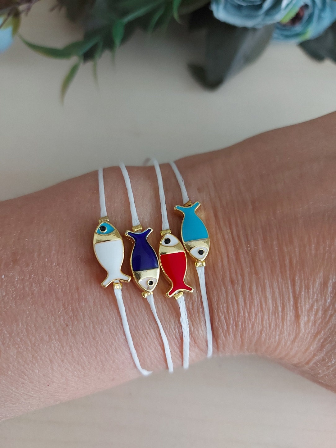Enamel Fish Bracelet Fish Jewelry Fish Charm Jewelry Luck - Etsy