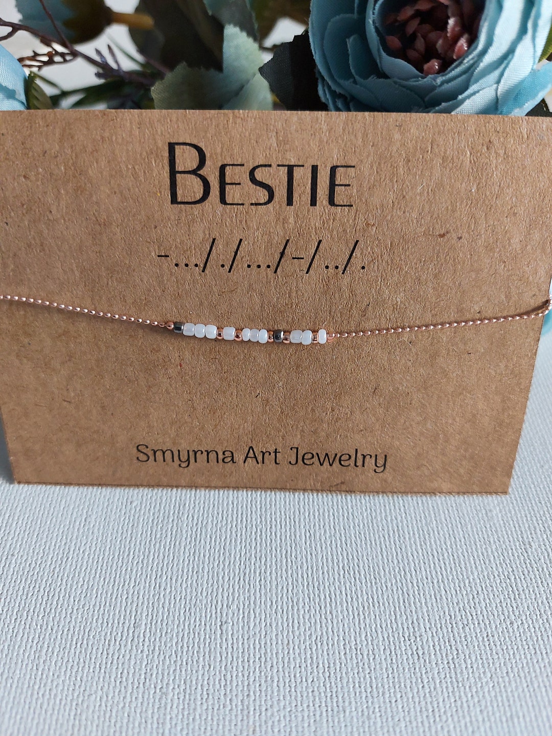 Bestie Morse Code Bracelet, Morse Code Bracelet, Personalized Bracelet ...