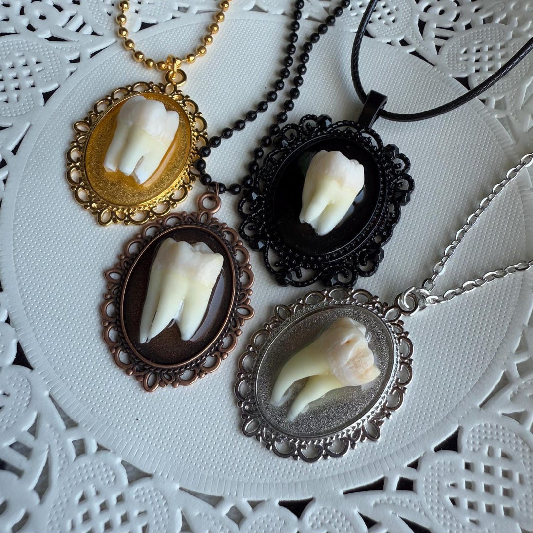 Human Tooth real Cameo Goth Oddities Curio Necklace Pendant - Etsy