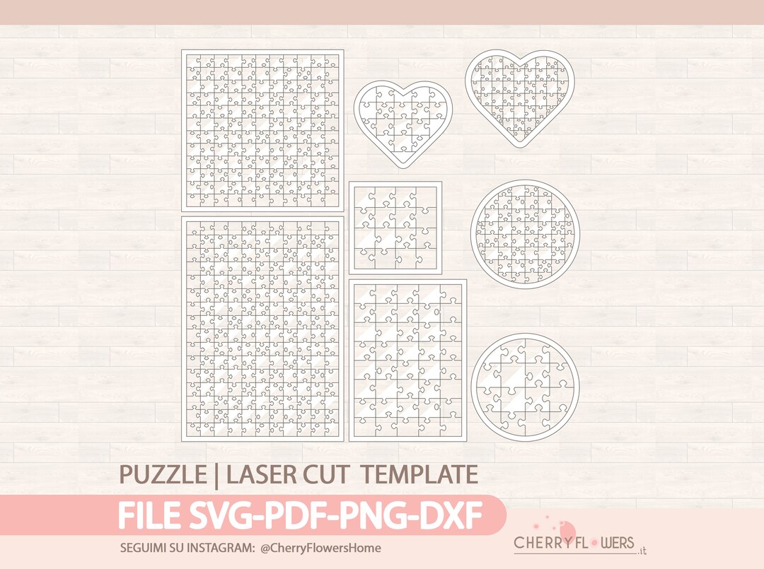 SVG Puzzle Template - SVG Puzzle - SVG Puzzle for Cricut - Laser Cut ...