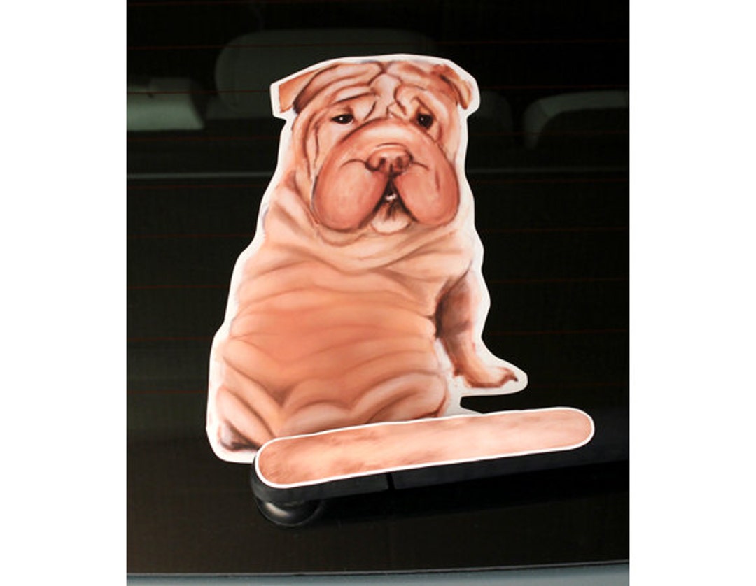 Shar Pei Dog Rear Window Wiper Wagging Tail Sticker - Etsy