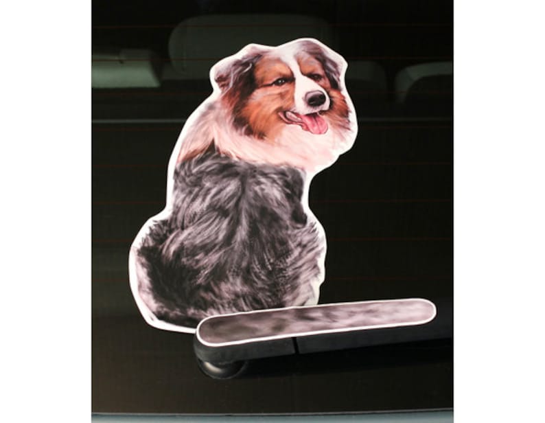Australian Shepherd Dog Rear Window Wiper Wagging Tail Sticker - Etsy