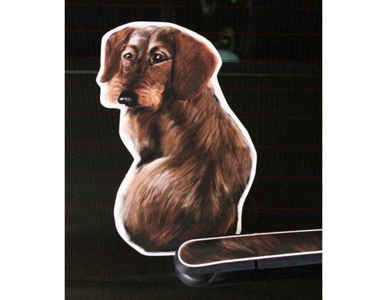 Wire Hair Dachshund Dog Rear Window Wiper Wagging Tail Sticker - Etsy