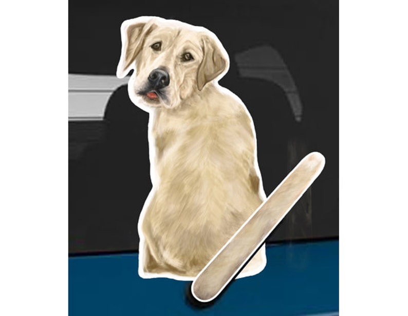 Yellow Lab Dog Rear Window Wiper Wagging Tail Sticker - Etsy