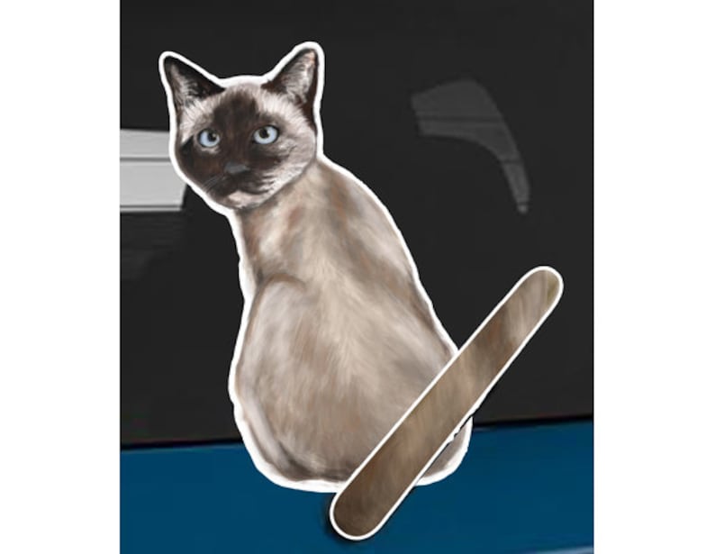 Siamese Cat Rear Window Wiper Wagging Tail Sticker - Etsy