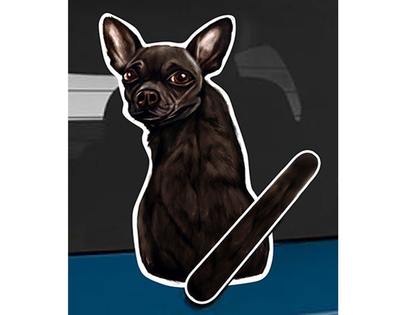 Chihuahua B Dog Rear Window Wiper Wagging Tail Sticker - Etsy