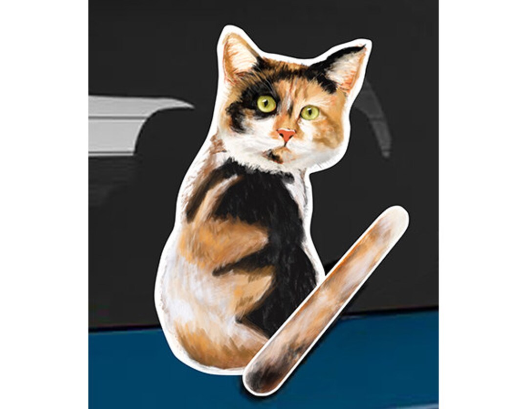 Calico Cat Rear Window Wiper Wagging Tail Sticker - Etsy