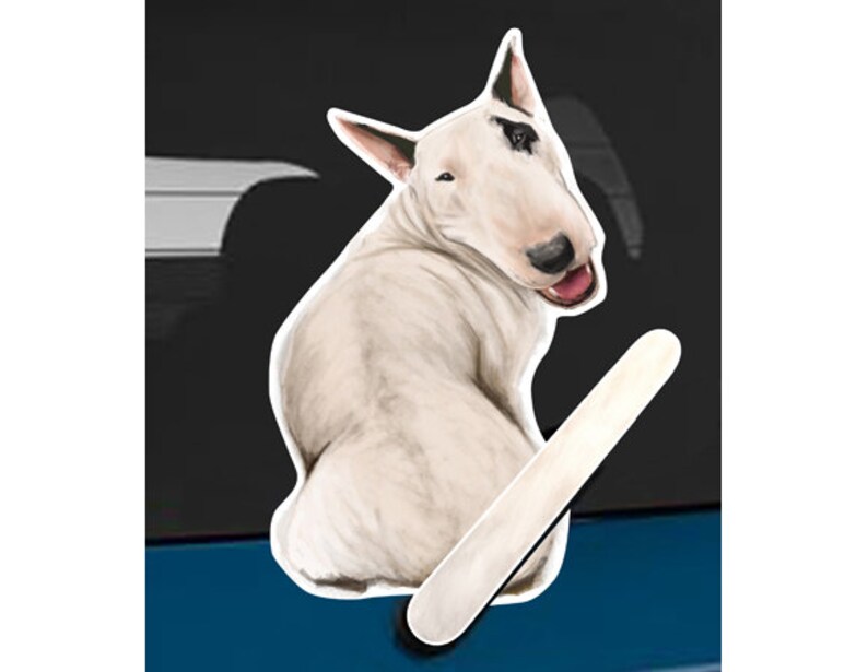 Bull Terrier Dog Rear Window Wiper Wagging Tail Sticker - Etsy