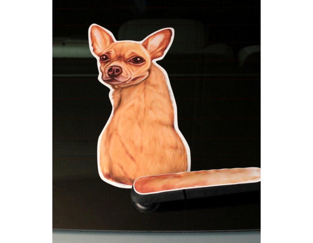 Chihuahua Dog A Rear Window Wiper Wagging Tail Sticker - Etsy
