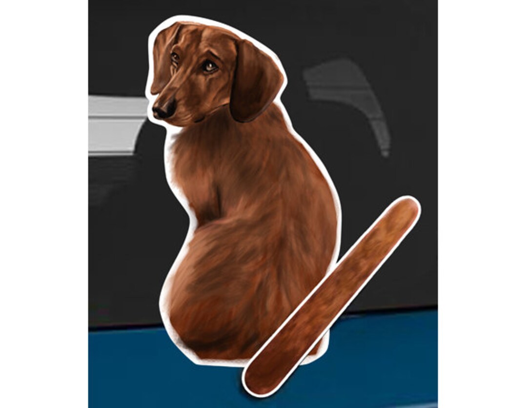Dachshund Dog Rear Window Wiper Wagging Tail Sticker - Etsy
