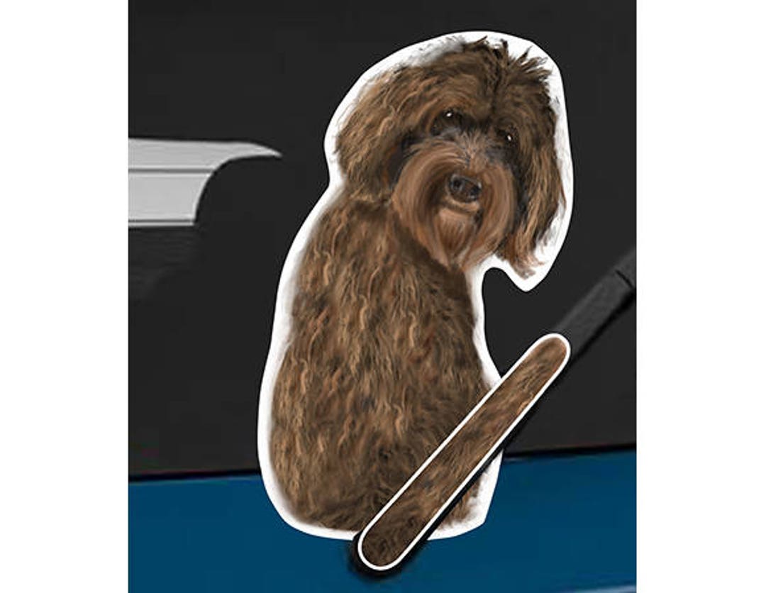 Labradoodle Brown Dog Rear Window Wiper Wagging Tail Sticker - Etsy