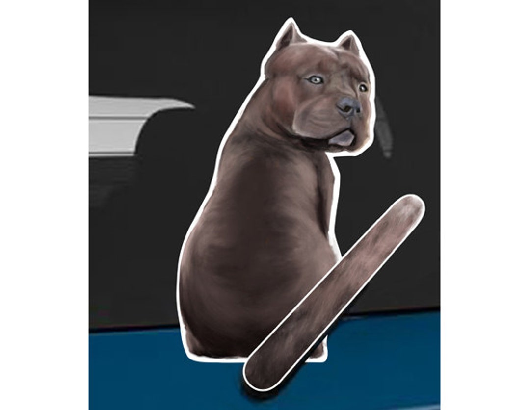 Pit Bull Dog Rear Window Wiper Wagging Tail Sticker - Etsy