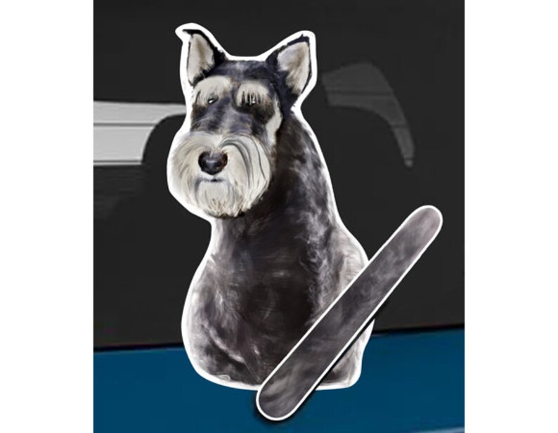 Schnauzer Dog Rear Window Wiper Wagging Tail Sticker - Etsy