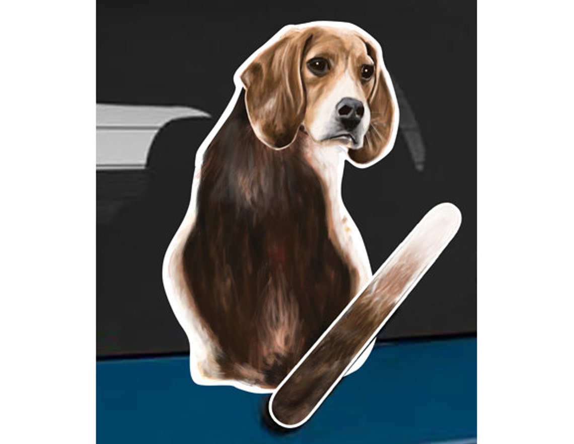 Beagle Dog Rear Window Wiper Wagging Tail Sticker - Etsy