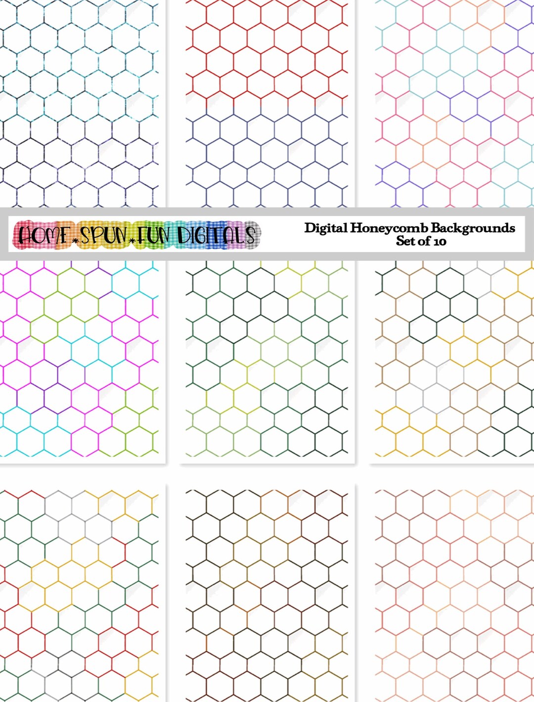 Digital Honeycomb Backgrounds - Etsy