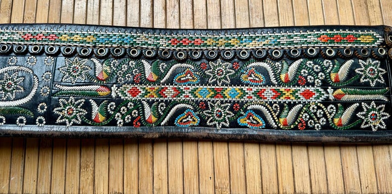 Antique/vintage Heavy Handtooled Leather Metal Embroidery Woven ...