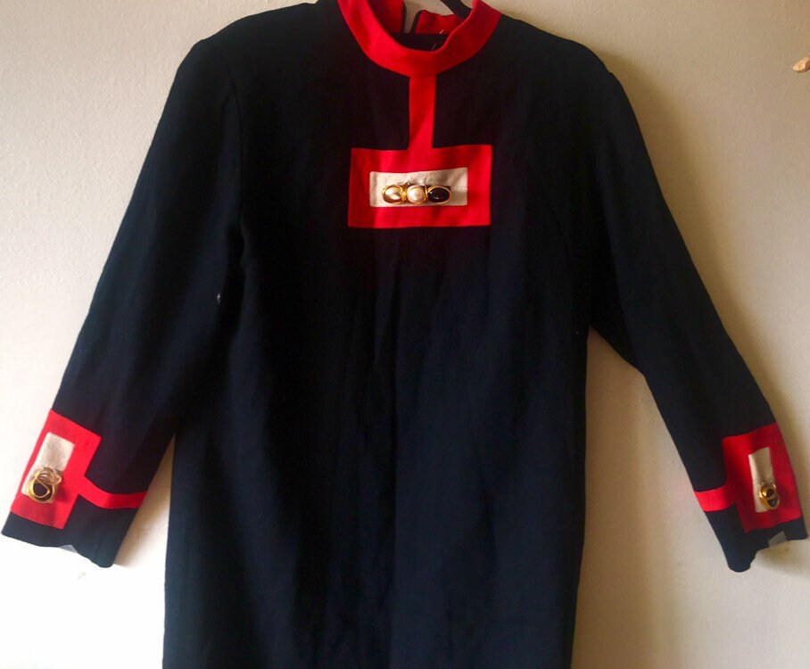 Vintage Steve Fabricant (60er Jahre Piere Cardin/Courreges Stil)schwarz ...