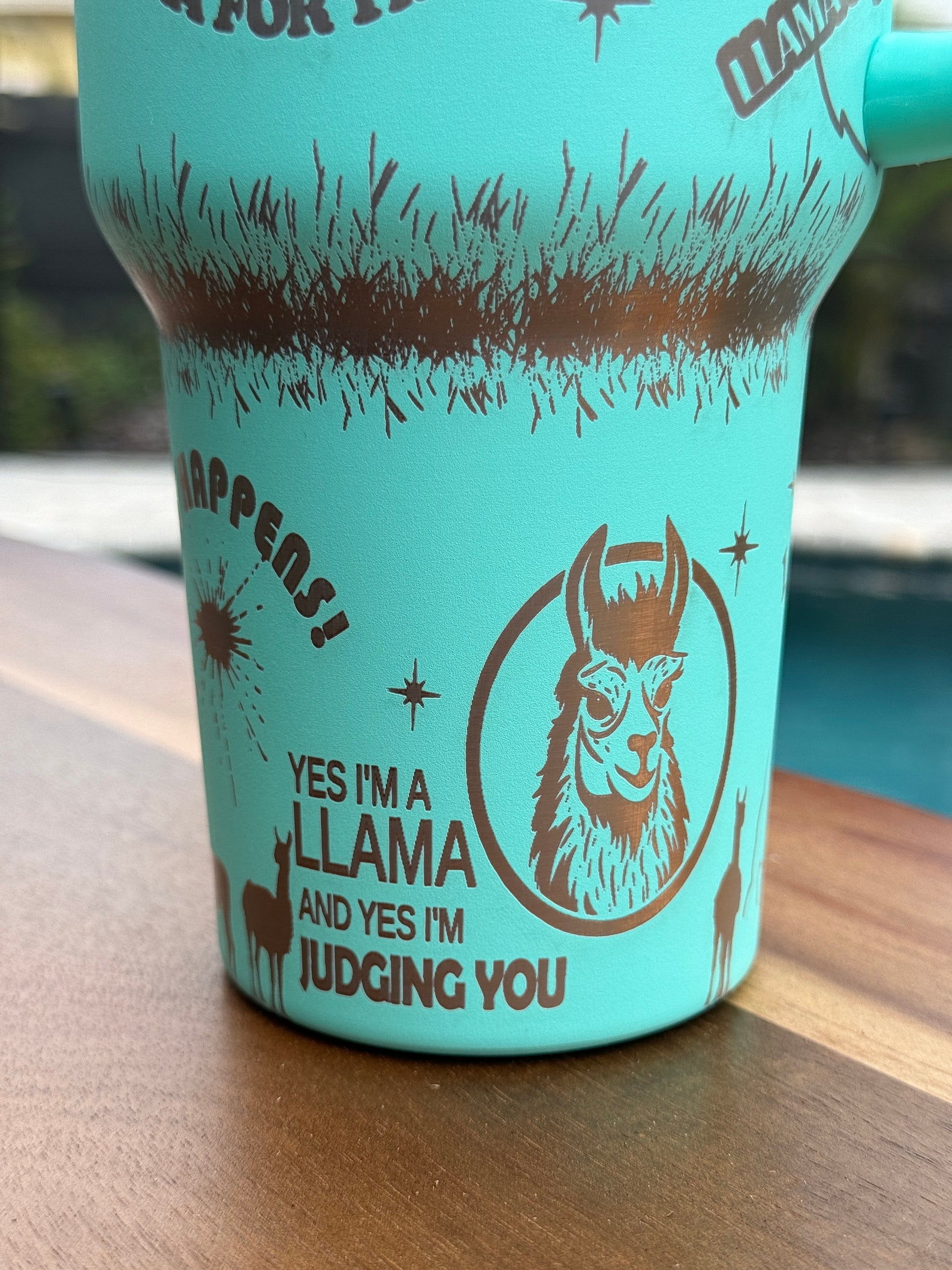 40oz LLAMA No Drama! Laser Engraved Tumbler. This is a Fun Tumbler! in ...