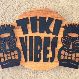 TIKI VIBES Wooden Sign - Etsy