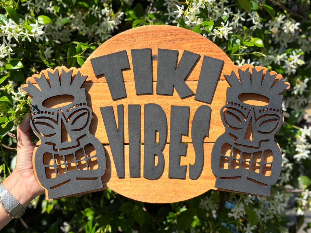 TIKI VIBES Wooden Sign - Etsy