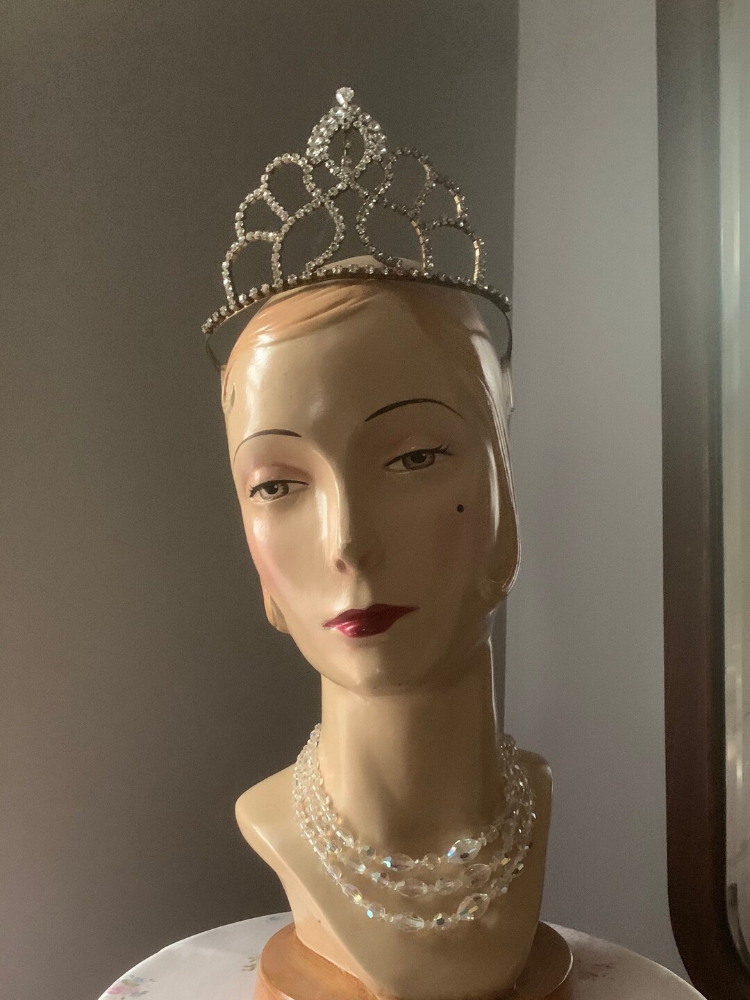 Vintage Rhinestone Tiara, Diamond Rhinestone Studded Tiara, Bridal ...