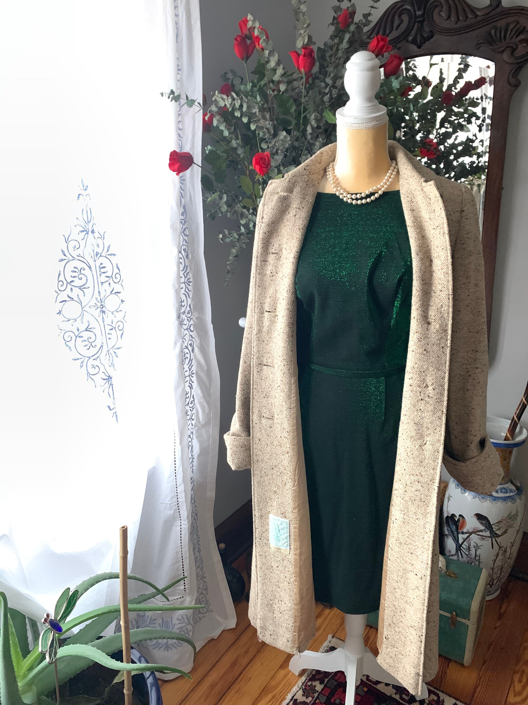 Vintage Wheat Tweed Coat Vintage Cream Flecked Coat 70s | Etsy