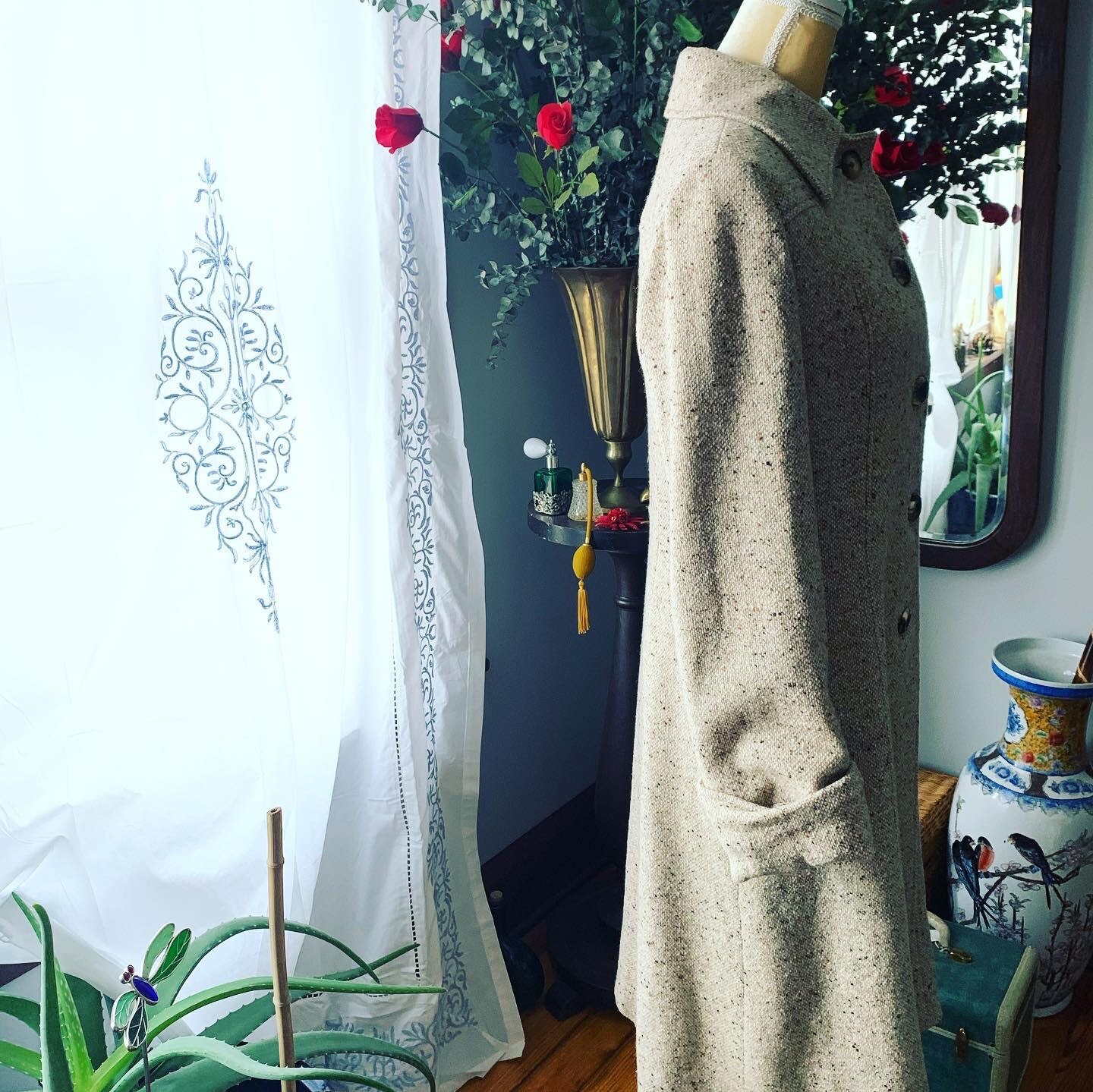 Vintage Wheat Tweed Coat Vintage Cream Flecked Coat 70s | Etsy