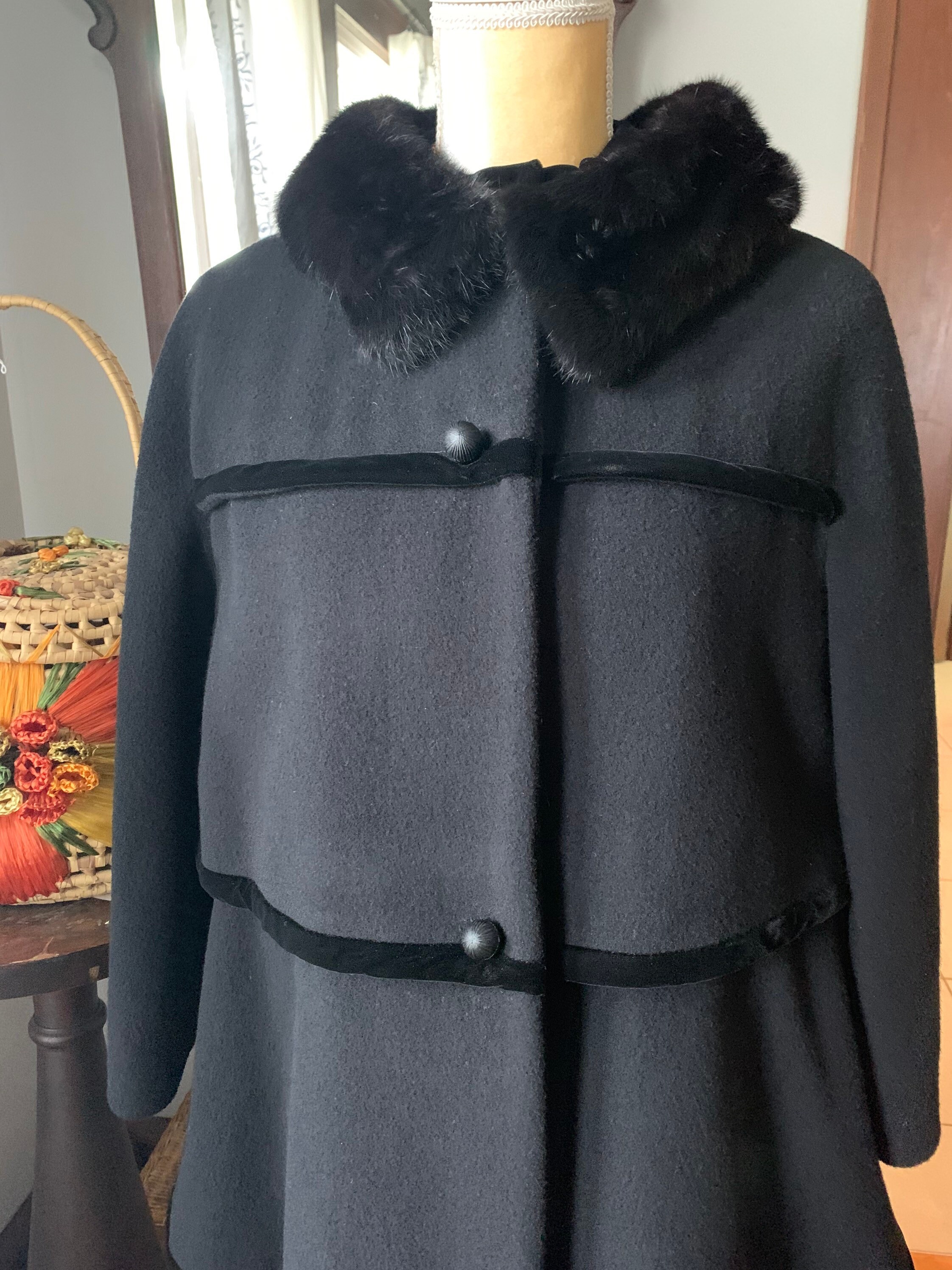 Vintage Lilli Ann Coat, 50s Lilli Ann Coat, 60s Lilli Ann Coat, Tiered ...