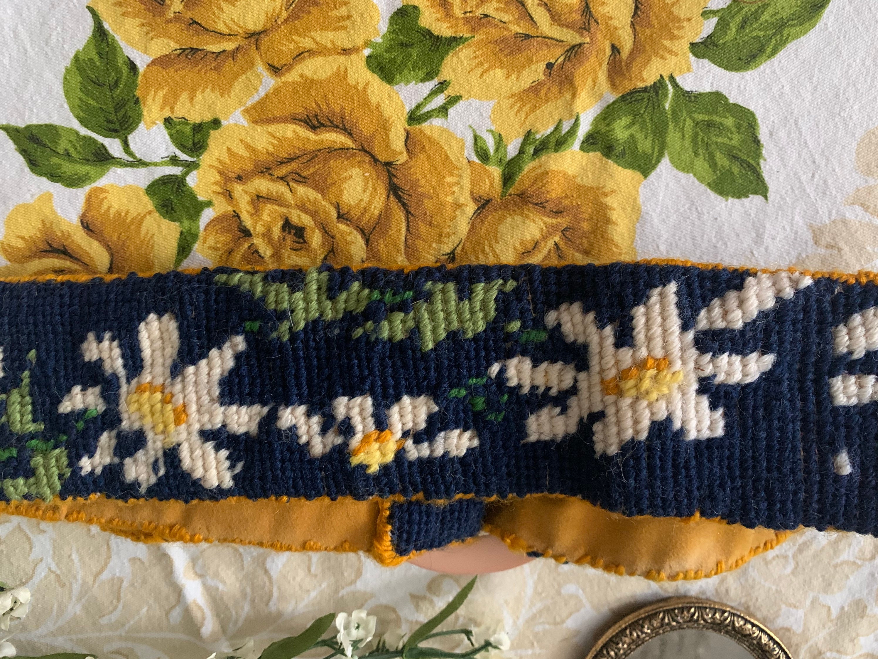 Vintage Needlepoint Daisy Belt 60s Vintage Belt Big Circle | Etsy