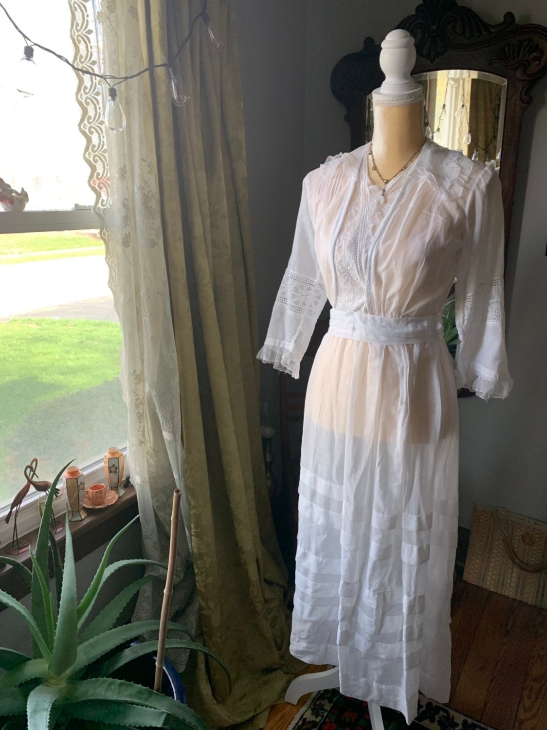 Victorian White Dress Edwardian White Dress Vintage Wedding | Etsy