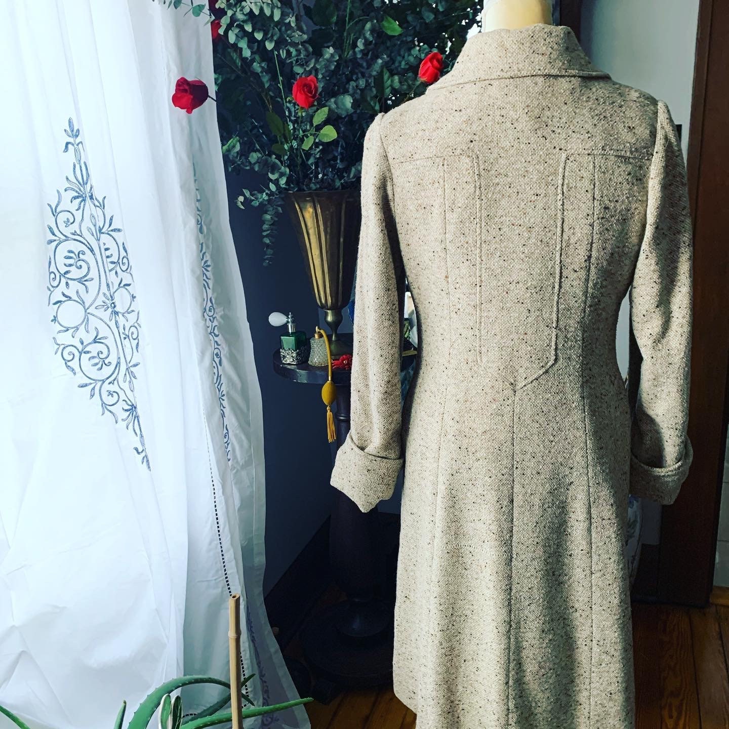 Vintage Wheat Tweed Coat Vintage Cream Flecked Coat 70s | Etsy