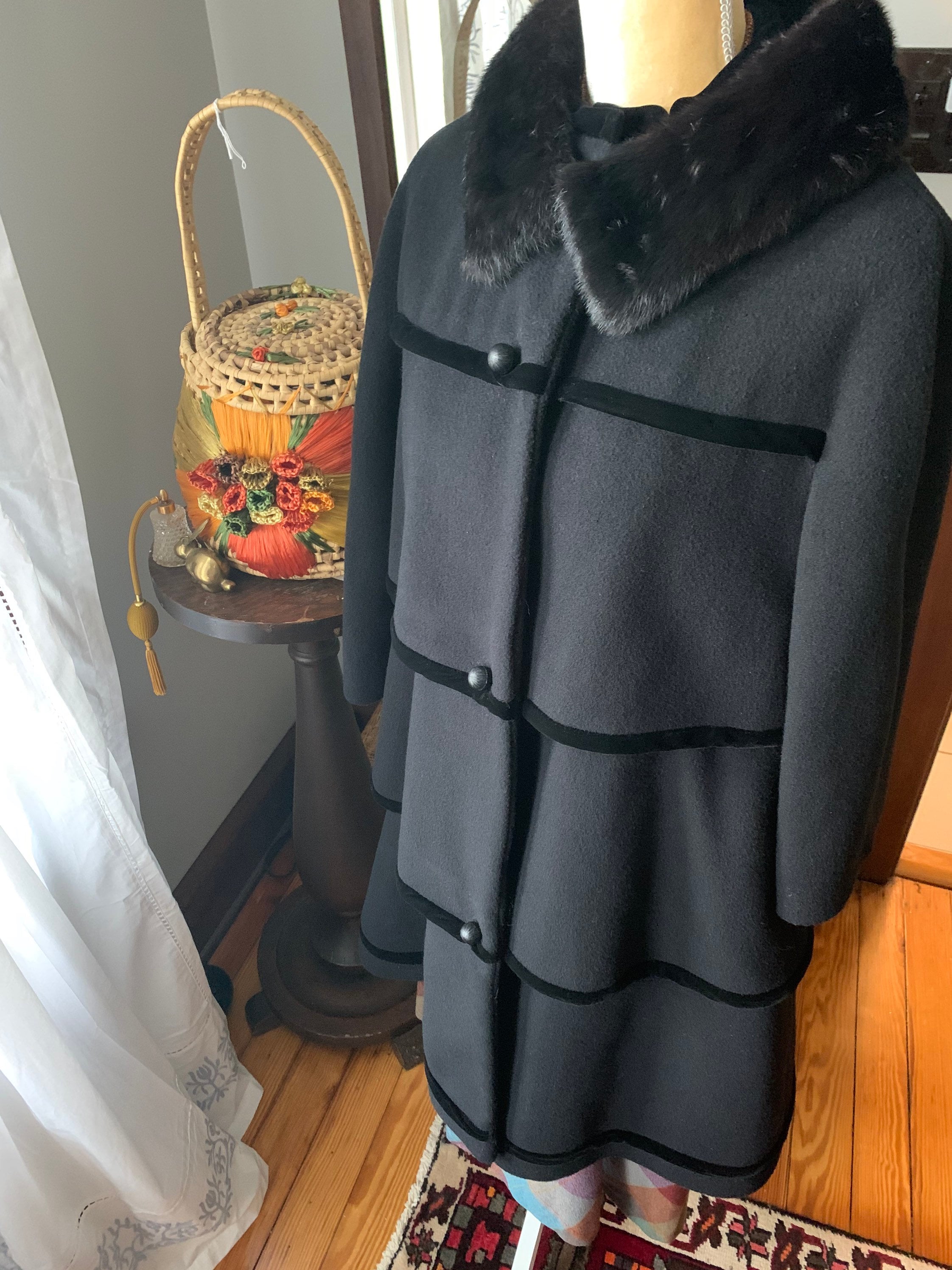 Vintage Lilli Ann Coat, 50s Lilli Ann Coat, 60s Lilli Ann Coat, Tiered ...