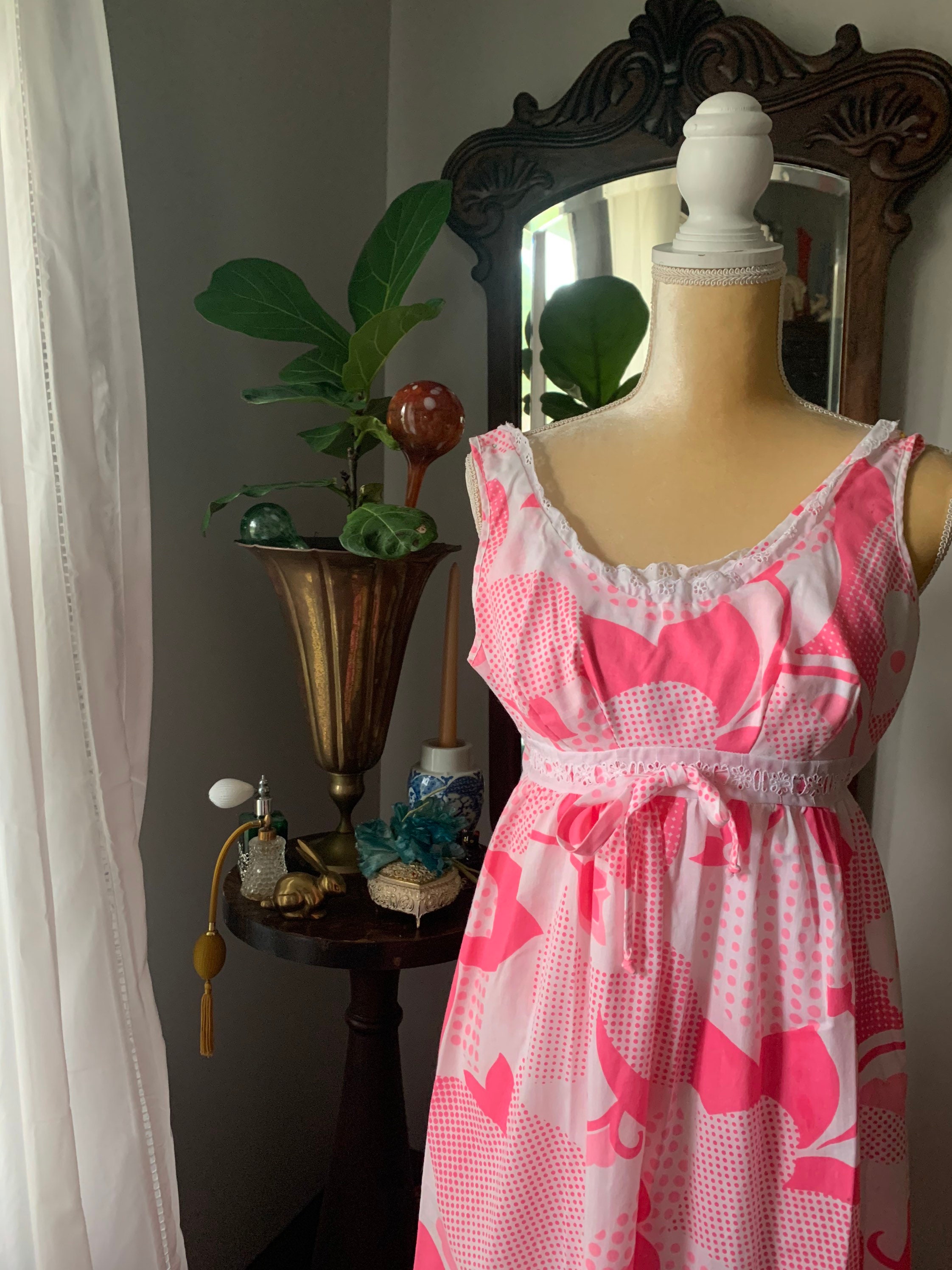 60s Suzy Star Nightgown Psychedelic Pink Dress Vintage Pink | Etsy