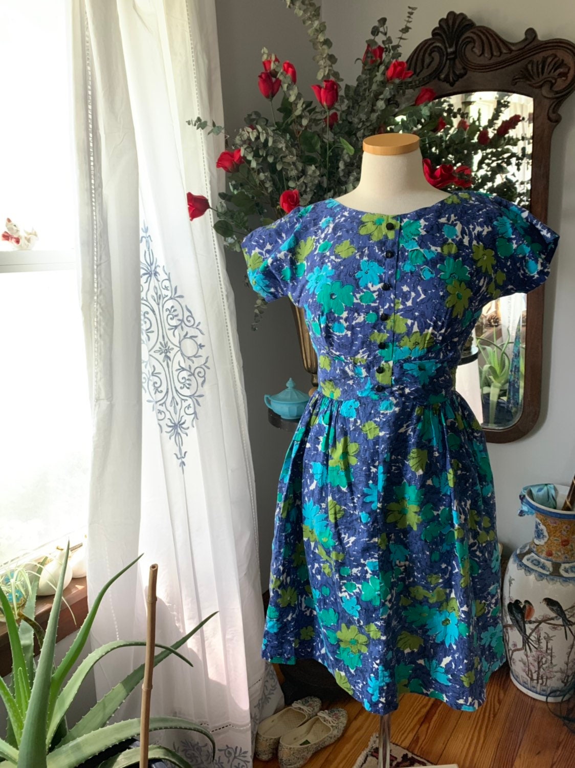 50s Summer Dress Vintage Summer Dress Spring Dress Size | Etsy