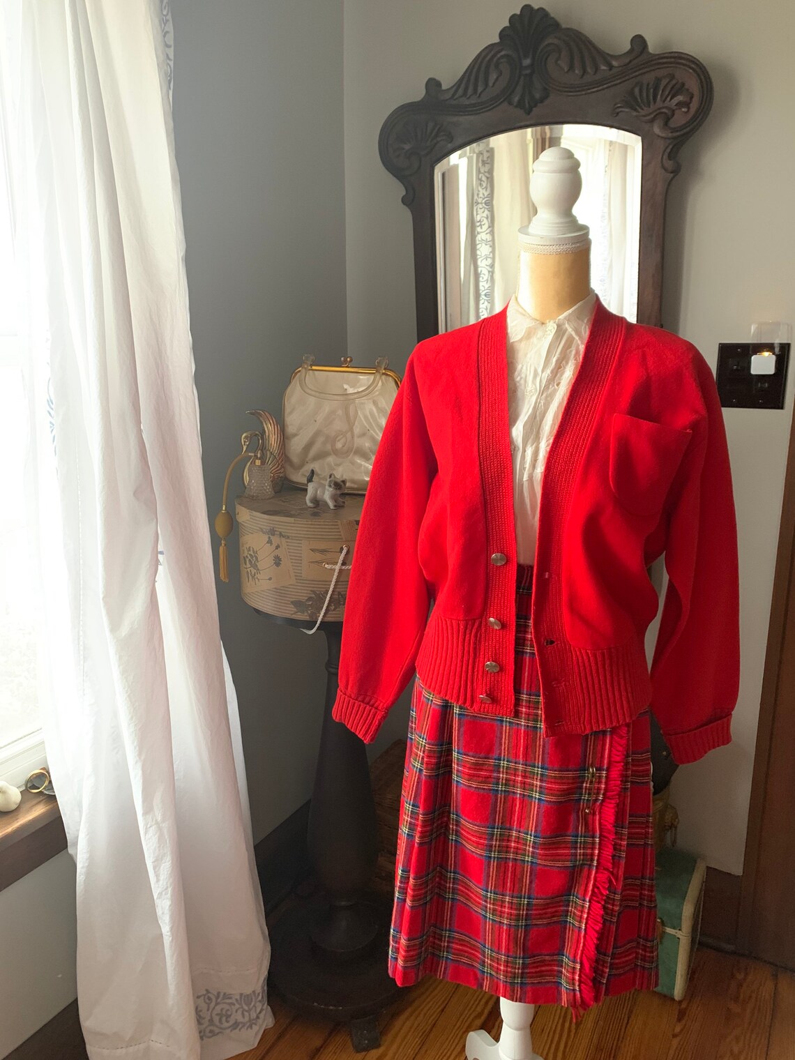 50s Red Rugby Cardigan Vintage Red Mens Cardigan 40s Red - Etsy