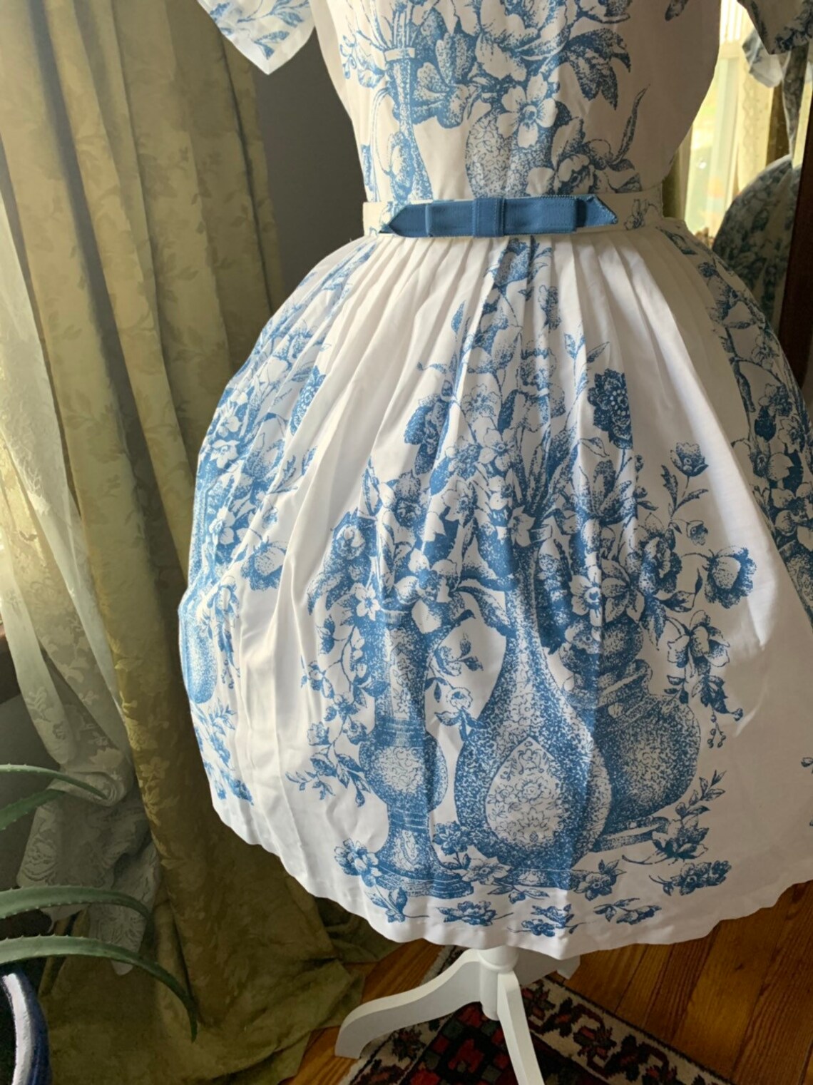 50s Toile Dress 50s Blue Toile Dress 50s Spring Dress | Etsy