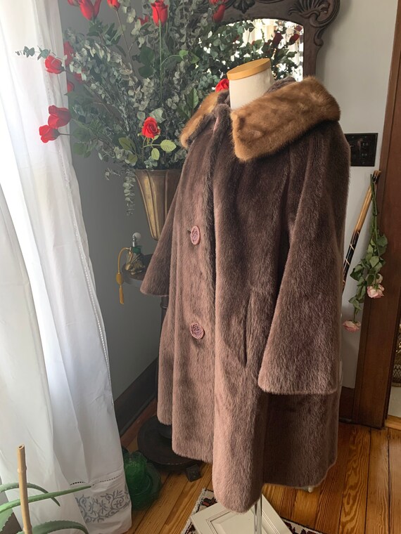 Faux Fur Teddy Coat, 50s Faux Fur Brown Coat, 60s Swi… - Gem