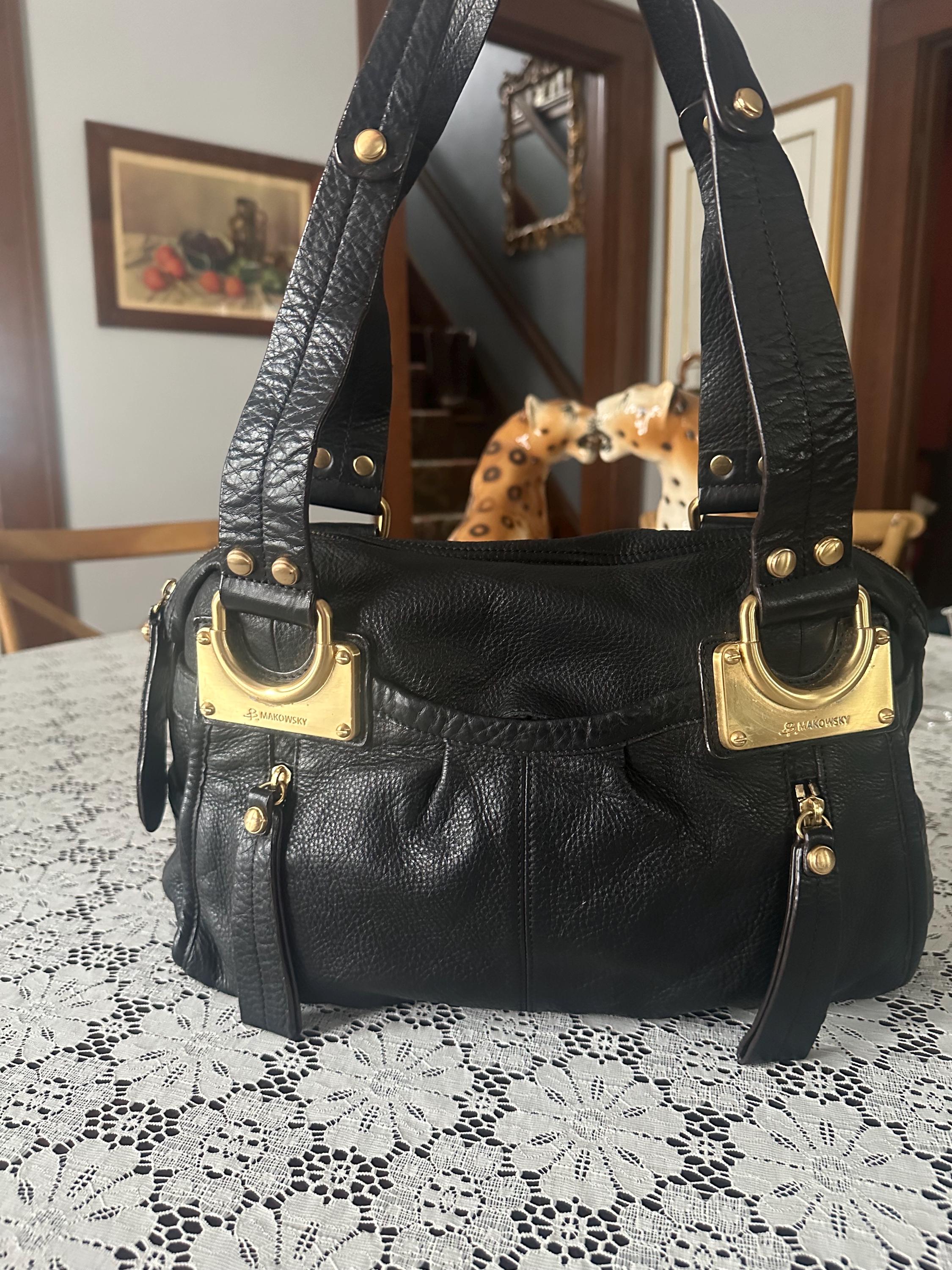 Vintage B Makowsky Purse, Black Leather Purse, 2000s Vintage Handbag ...