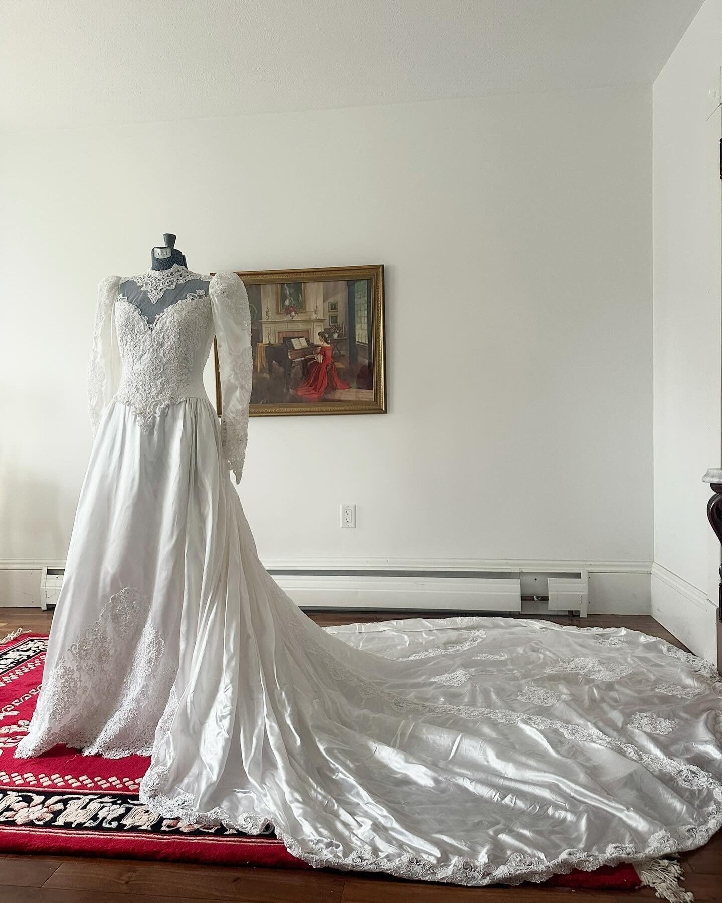 1980s Wedding Dress, 80s Hand Beaded Wedding Dress, 1990s 1980s Wedding Dress, 80s Hand Beaded Wedding Dress, 1990s