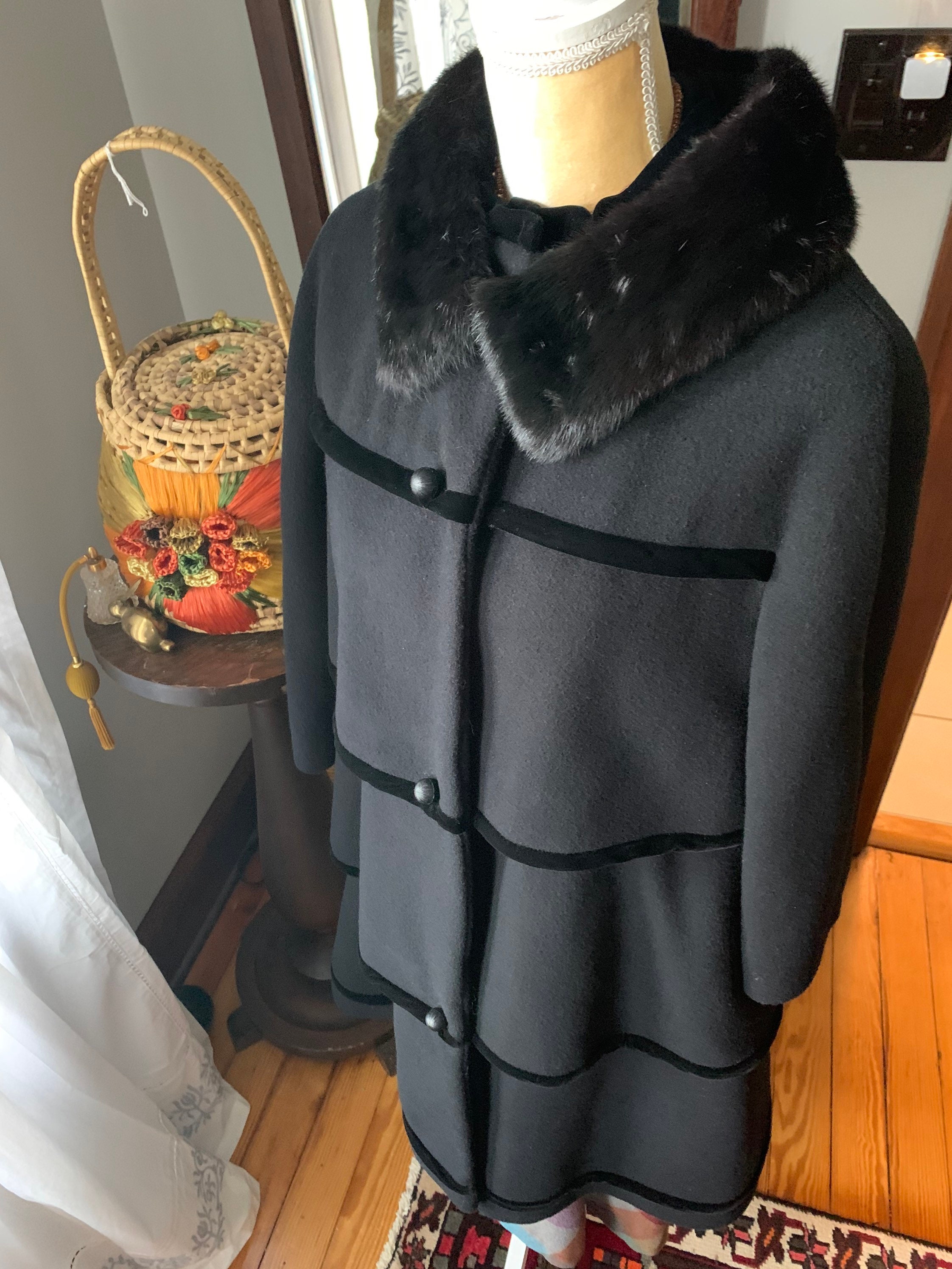 Vintage Lilli Ann Coat, 50s Lilli Ann Coat, 60s Lilli Ann Coat, Tiered ...